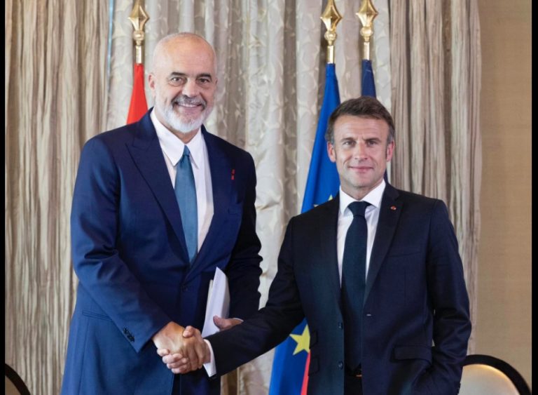 PM Edi Rama meets with President Emmanuel Macron in Slovakia - Euronews ...