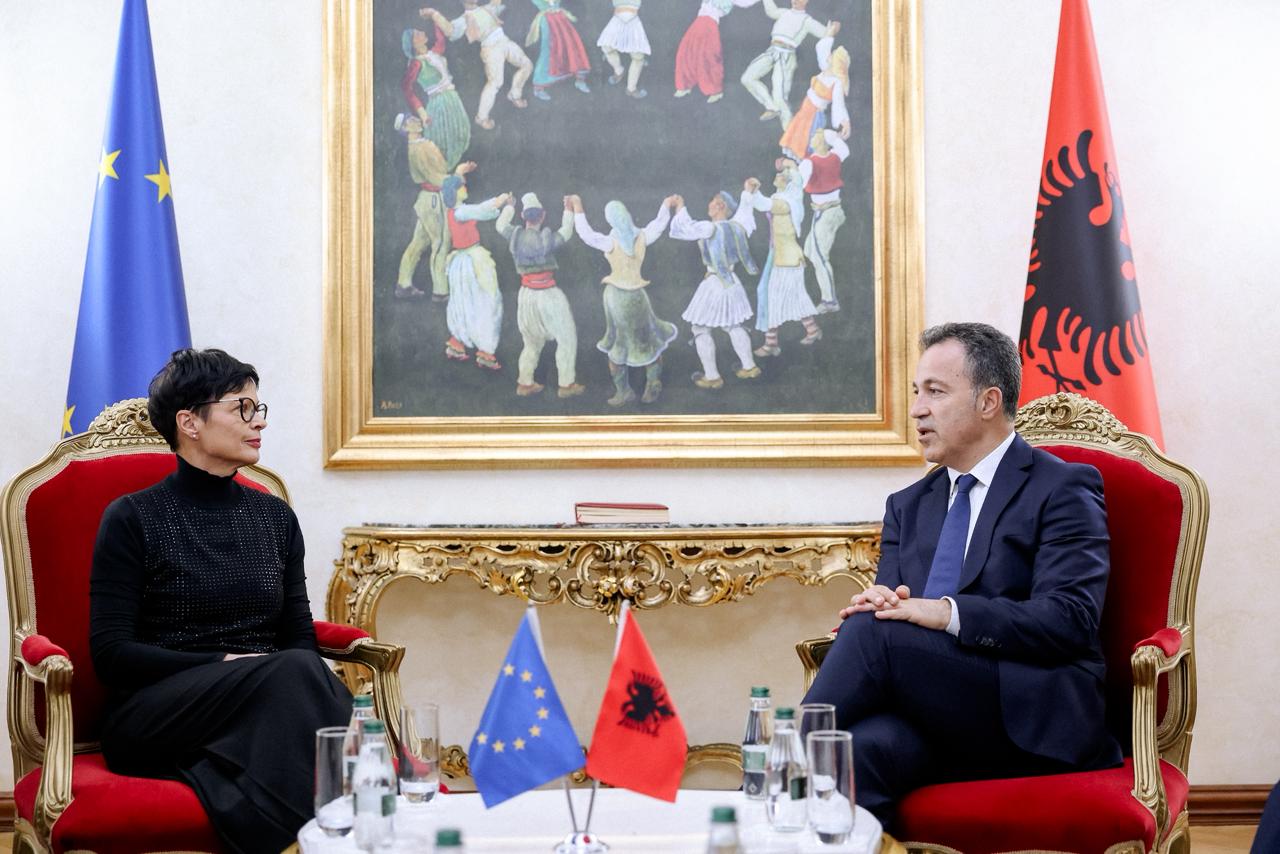 Marta Kos Meets Parliamentary Speaker Niko Peleshi, Focus on Political ...