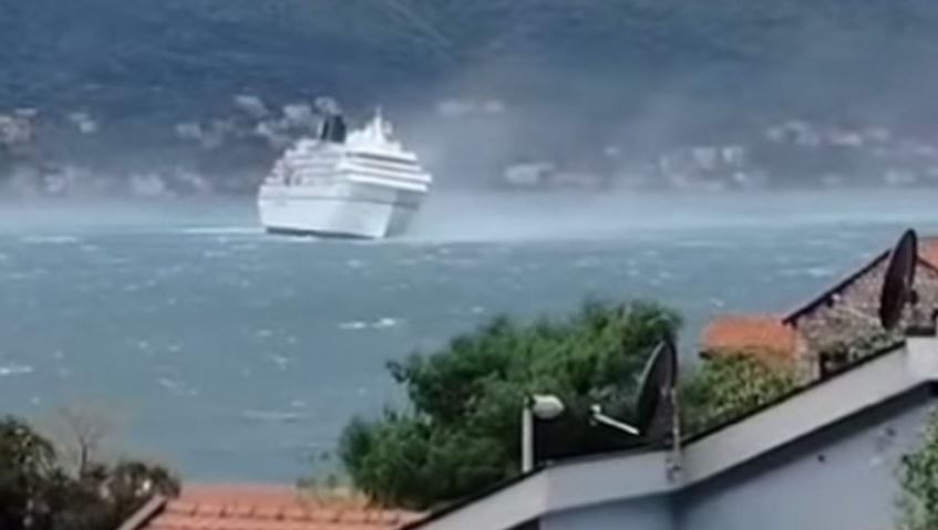 VIDEO| Stuhi në Mal të Zi, era e fortë rrezikon të përmbysë anijen ...